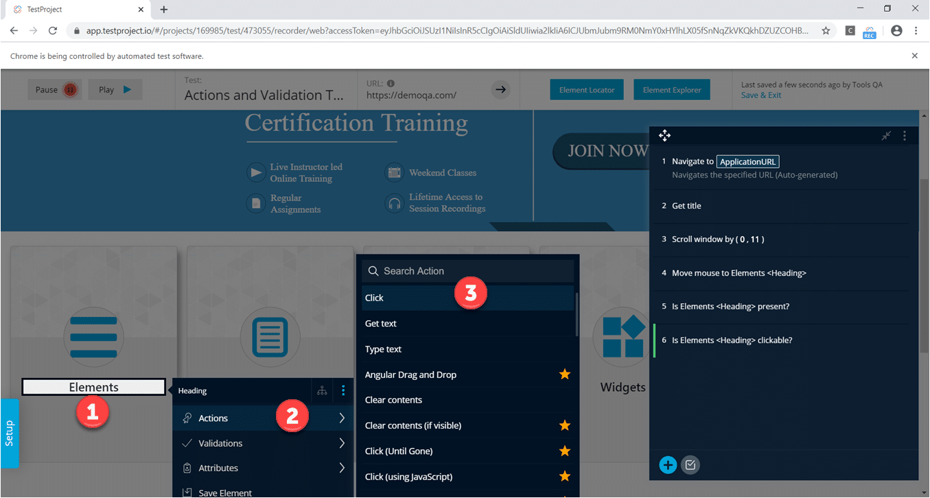 What Are Actions And Validations In Testproject And How To Use These
